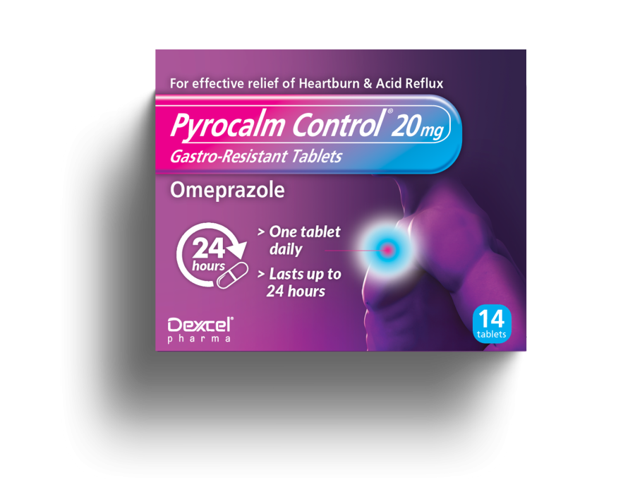 Pyrocalm Control 20mg tablets (relieve stomach pain, stomach pain, red ...