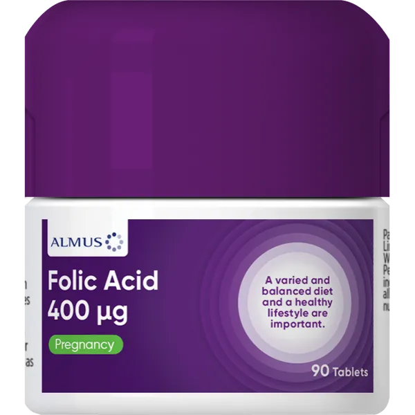 Almus Folic Acid 400ug Tablets 90 tablets – Ways Pharmacy