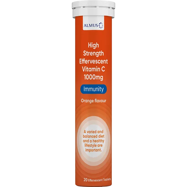 Almus Vitamin C High Strength 1000mg Effervescent Tablets Pack of 20 ...