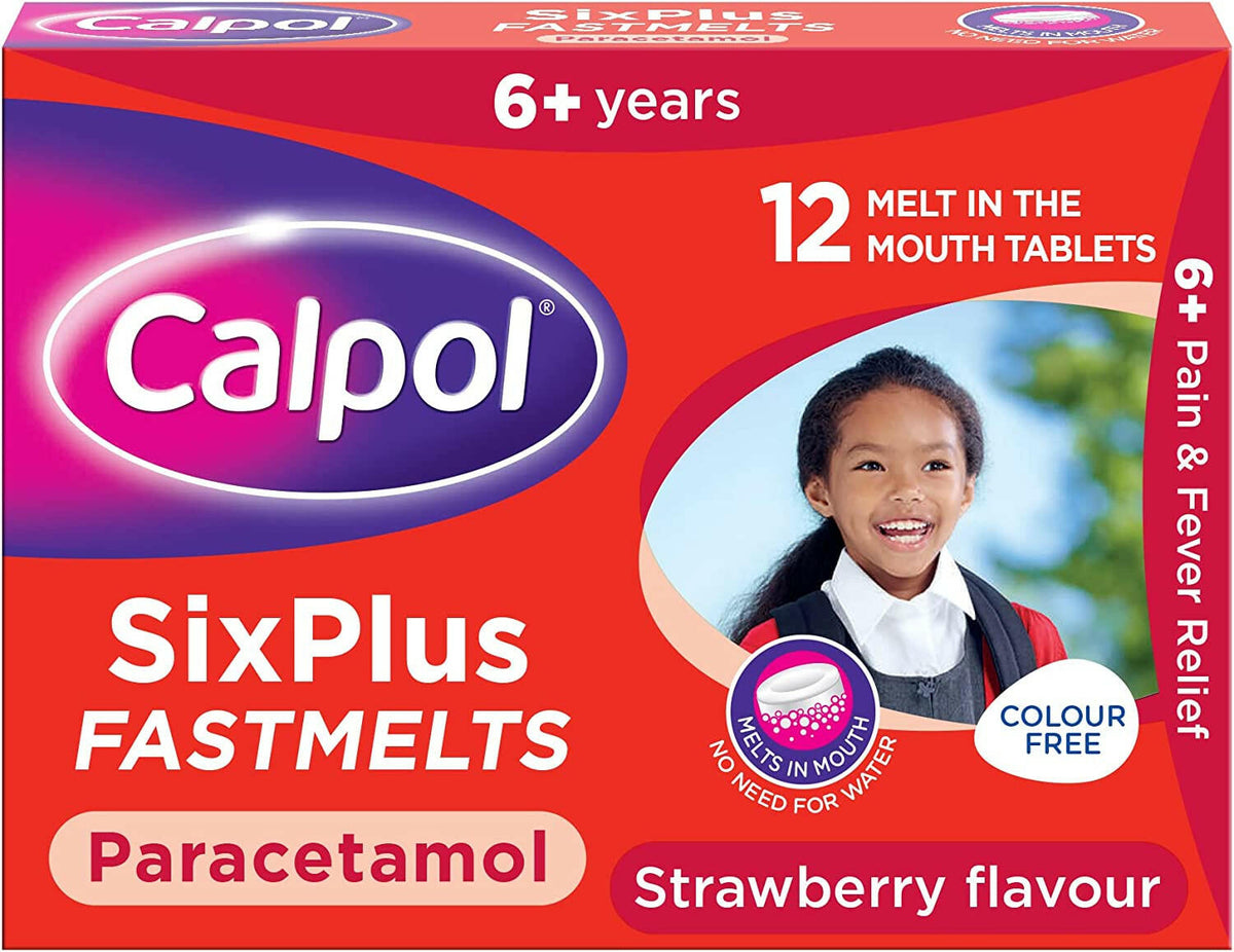 Calpol Six Plus Fastmelts 250mg Orodispersible Tablets - 12 Tablets ...